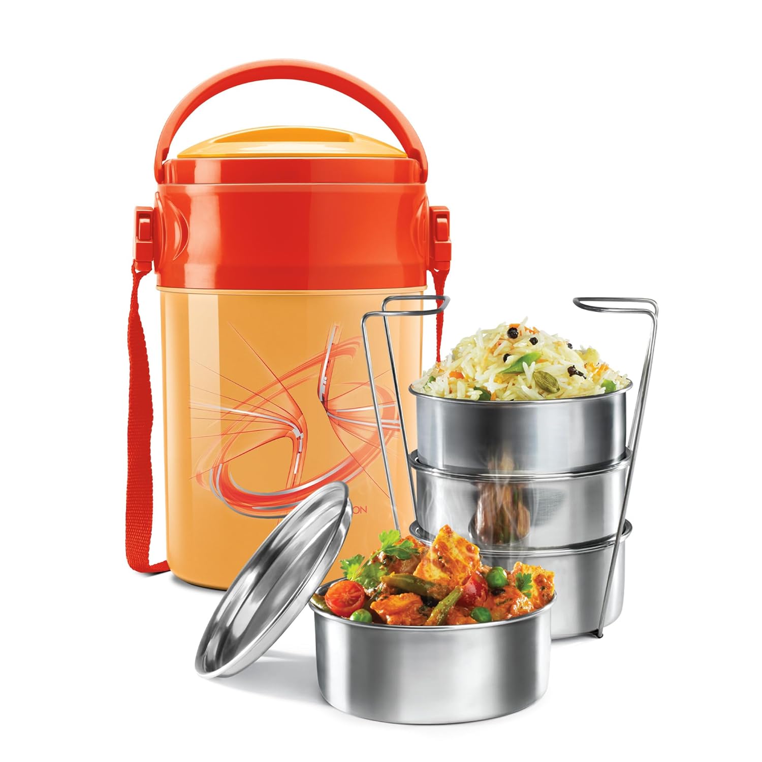 MILTON ODYSSEY INSULATED TIFFIN 4 STAINLESS STEEL CONTAINERS 380 ML MILTON ODYSSEY INSULATED TIFFIN 4 STAINLESS STEEL CONTAINERS 380 ML